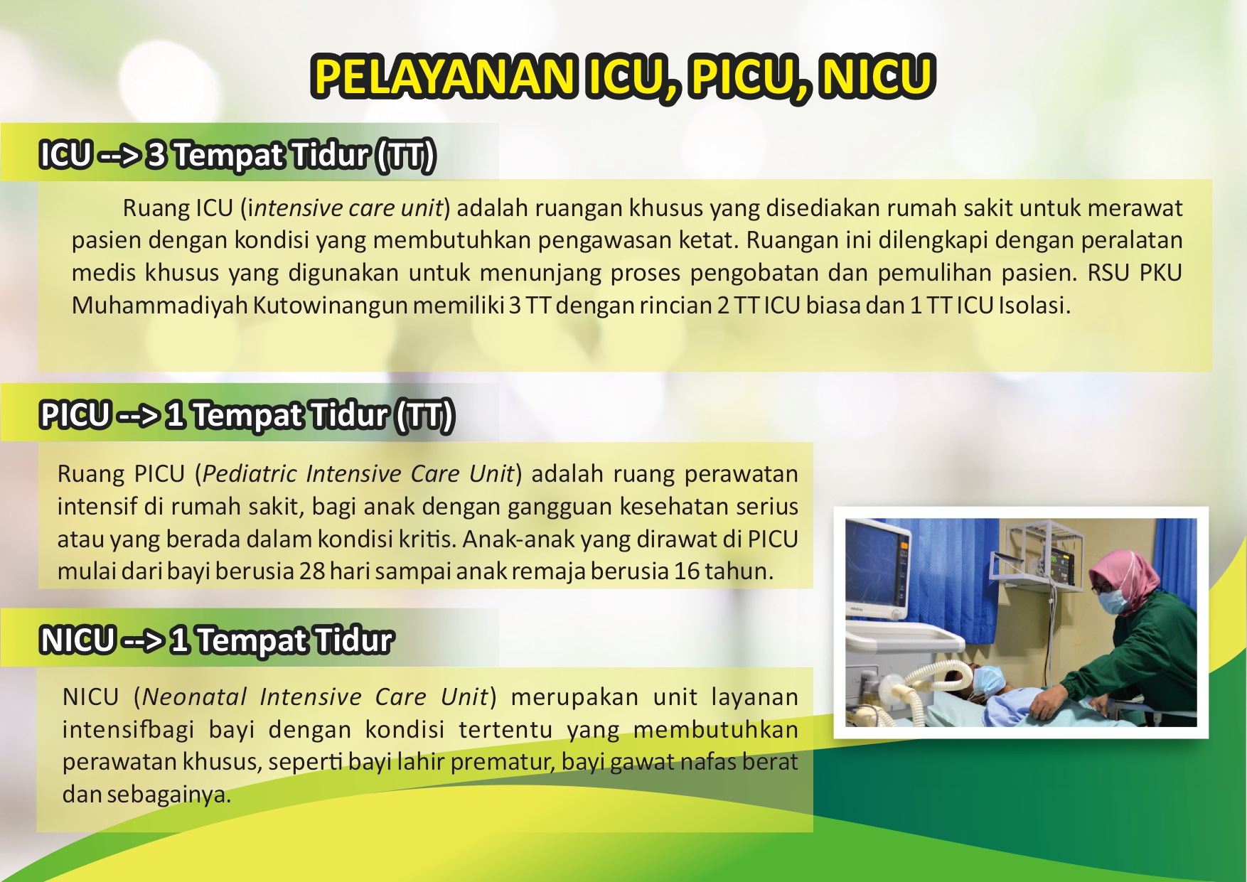 Ruang ICU, PICU dan NICU - RSU PKU Muhammadiyah Kutowinangun