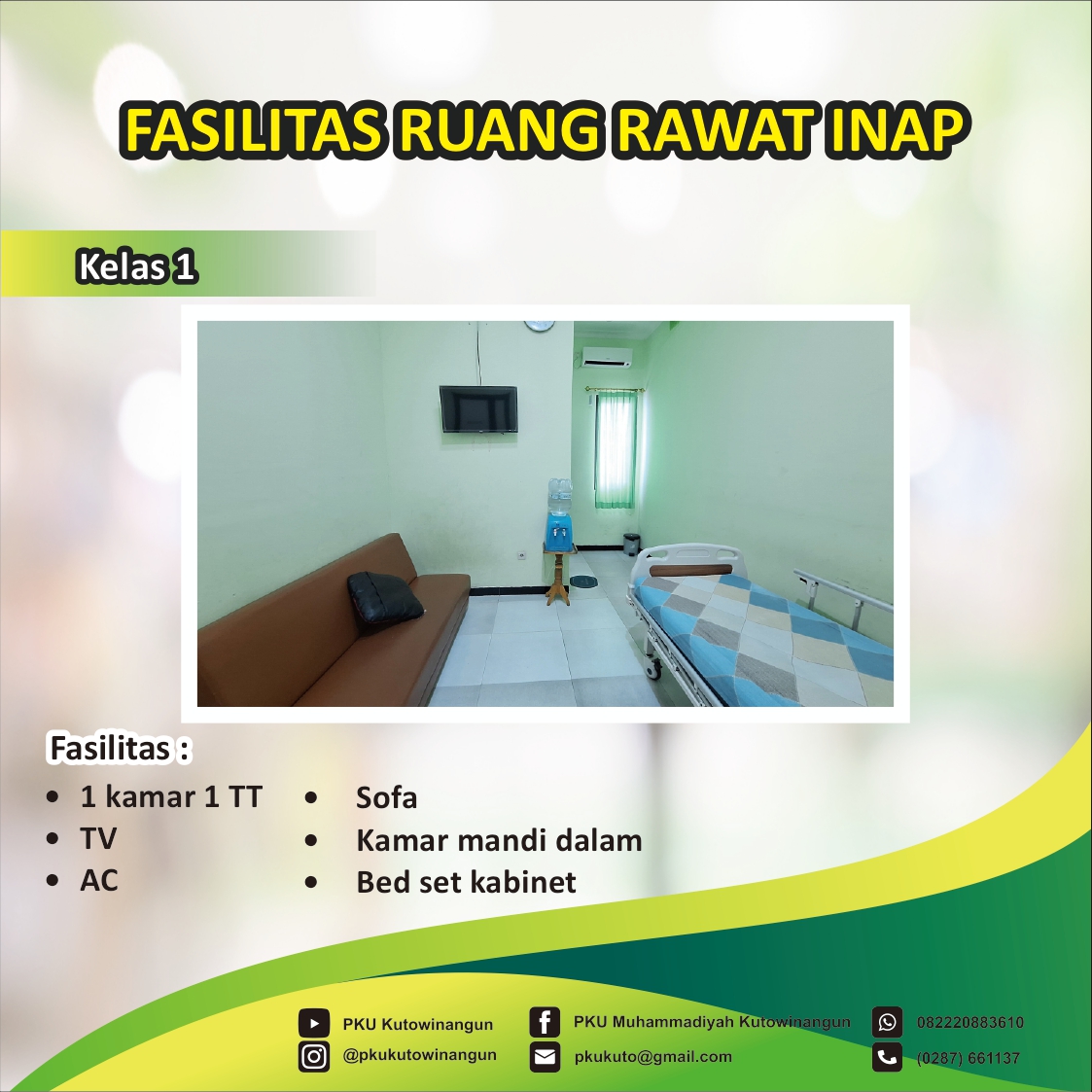 Fasilitas Rawat Inap - RSU PKU Muhammadiyah Kutowinangun